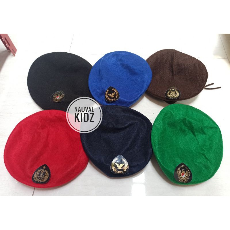 TNI AD, TNI AU, TNI AL children's beret hats, police carnival beret/s ...