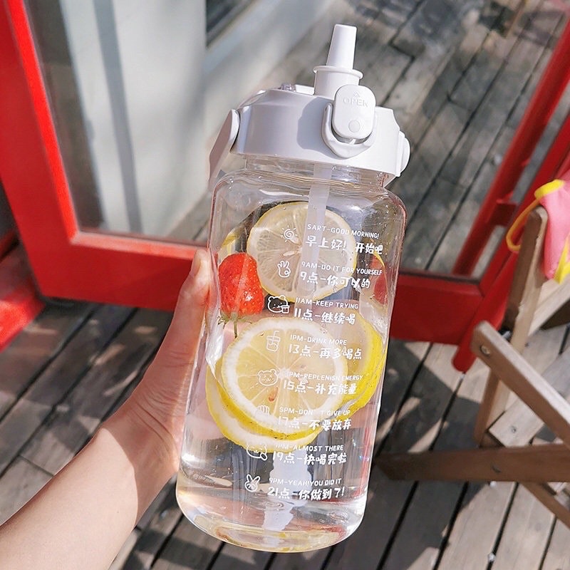 2L cute kiut water bottle botol air reminder bottle | Shopee Malaysia