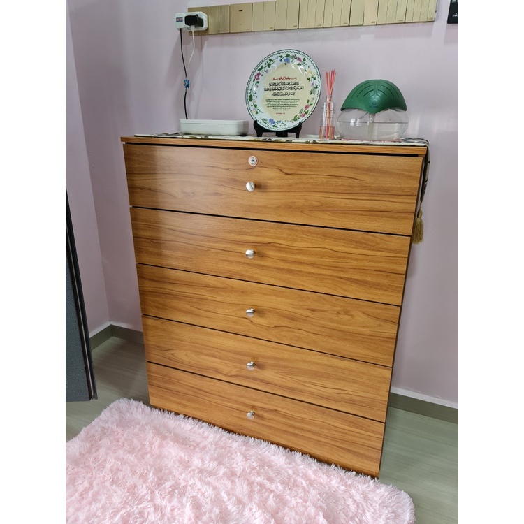 (Free Installation) ROAM 5 layer Chest Drawer with Keylock 衣柜收纳厨柜 Light ...