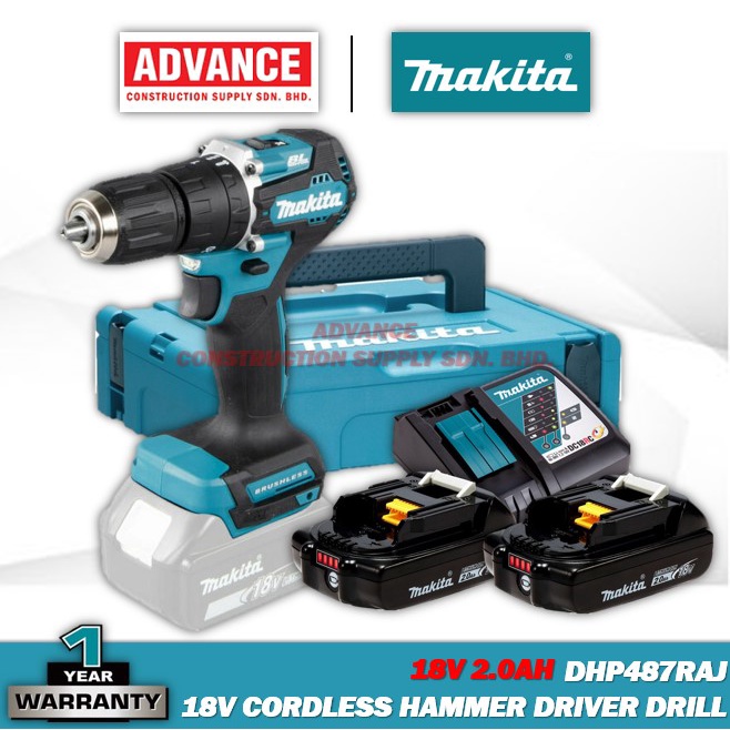 MAKITA DHP487Z / DHP487RAJ 18V Cordless Hammer Driver Drill 13MM (1/2 ...