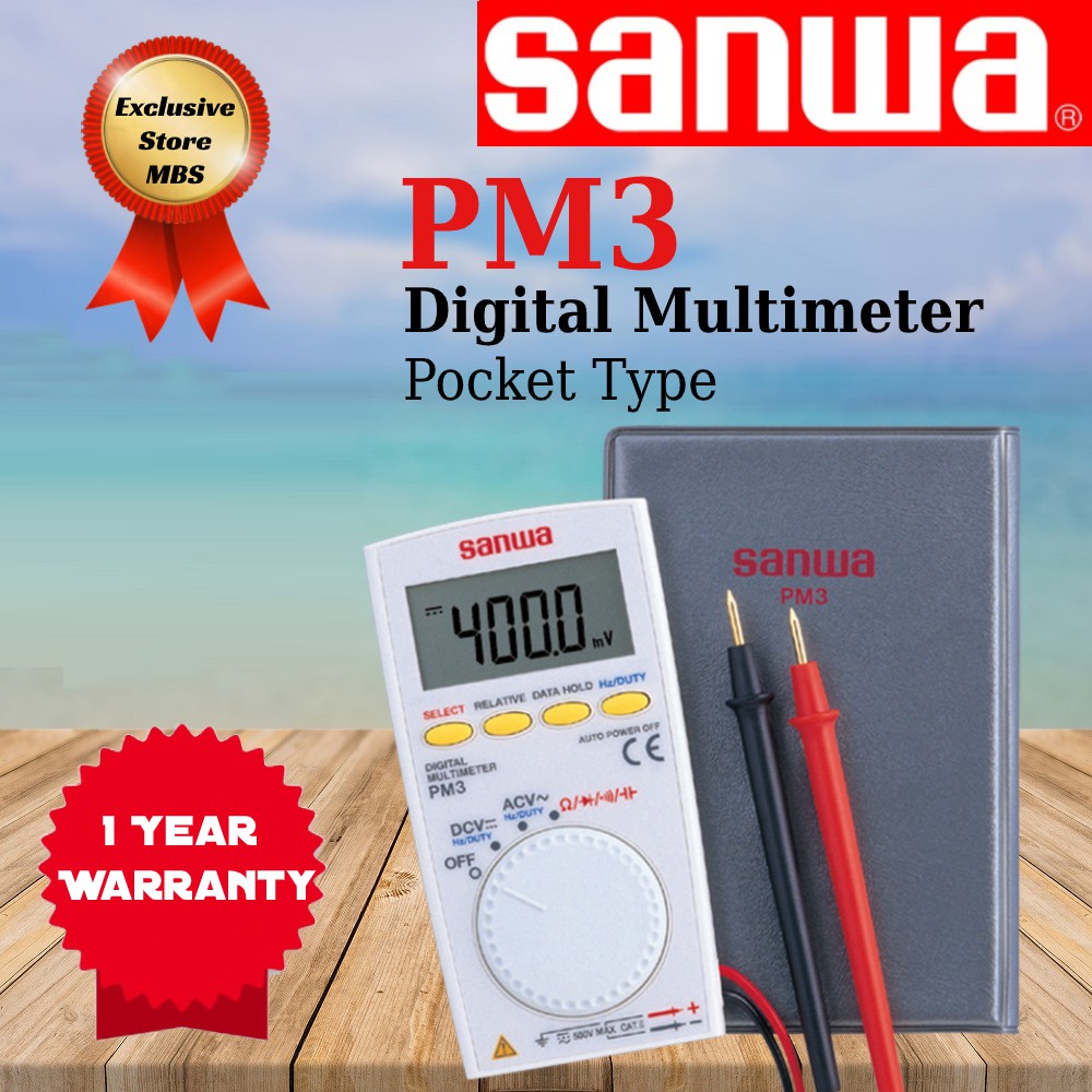 Sanwa PM3 Digital Multimeter Pocket Type AC/DC Voltmeter | Shopee Malaysia