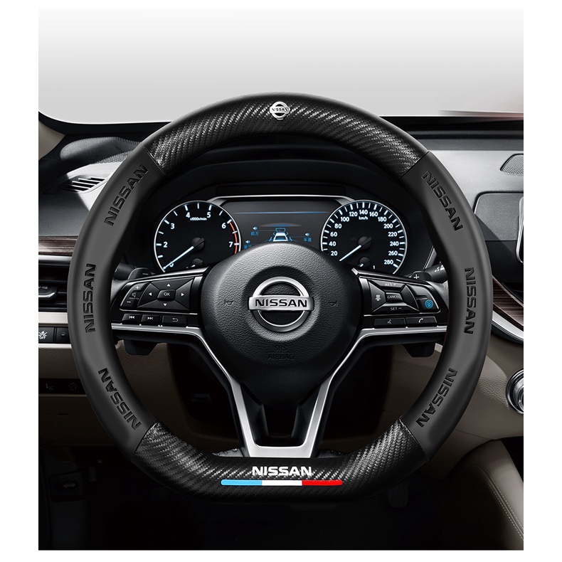 38cm 15inch 2018-2022 Carbon Fiber Leather Car Steering Wheel Cover For ...