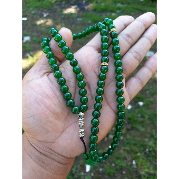 HIJAU Genuine green jade rosary 8mm Acehnese green jade rosary original ...