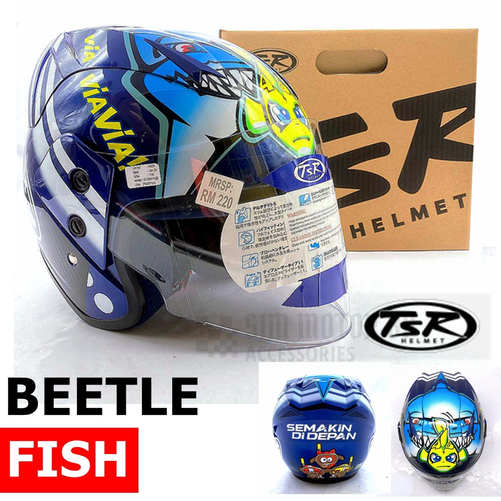 TSR 718GP Beetle 46 Rossi Shark Edition Racing Helmet with clear visor ...