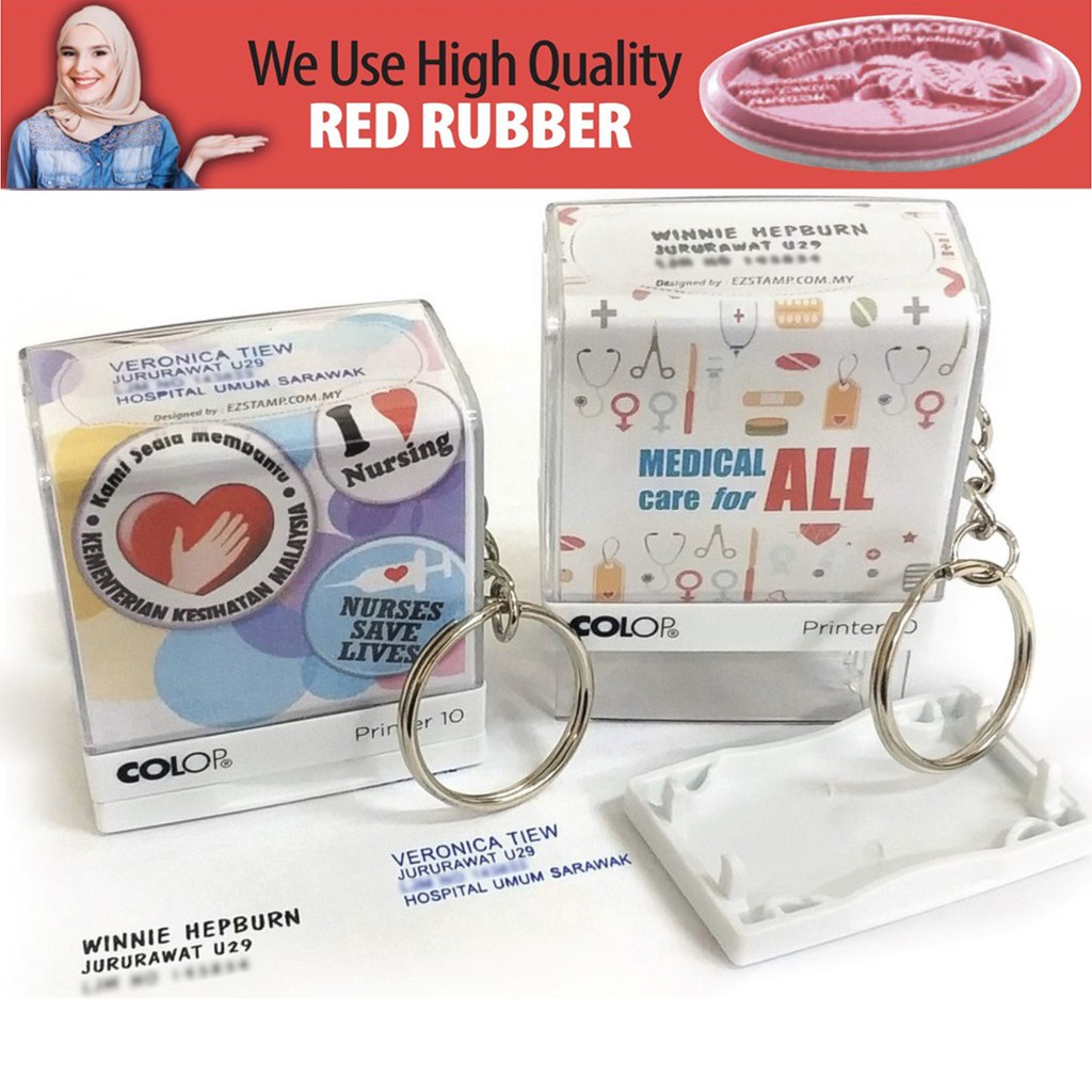 COLOP P10 with Keychain + FREE Stamp cover* Self-Inking Stamp For Nurse ...