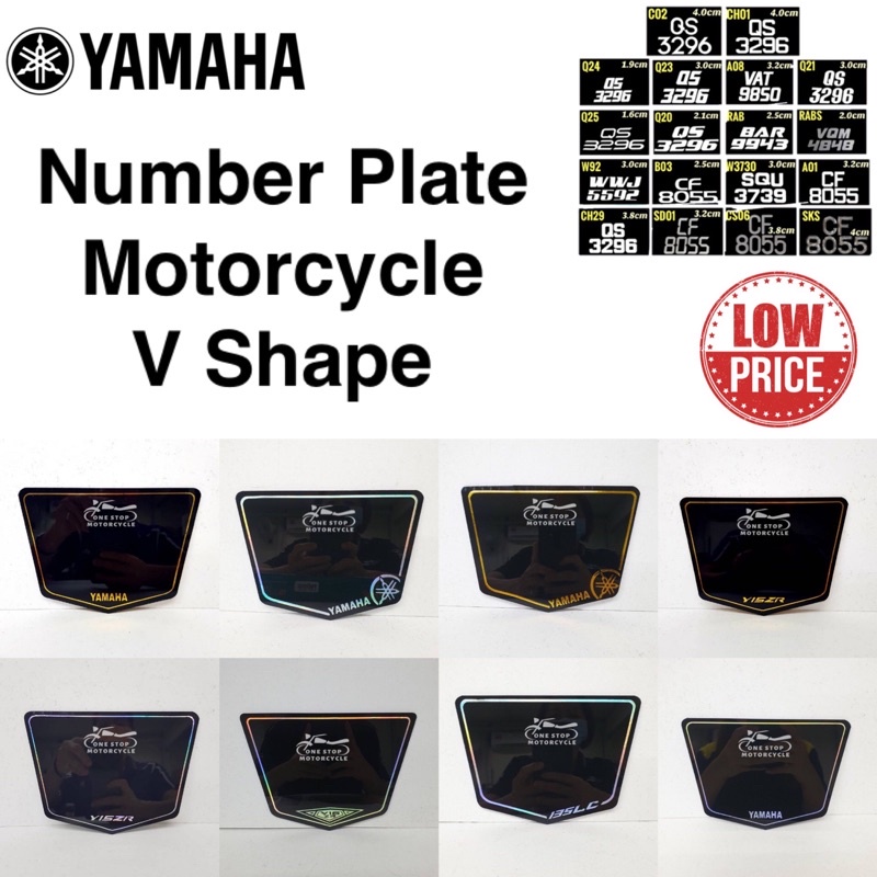 YAMAHA MOTORCYCLE NUMBER PLATE/NOMBOR PLAT/V SHAPE MOTORCYCLE WITH ...