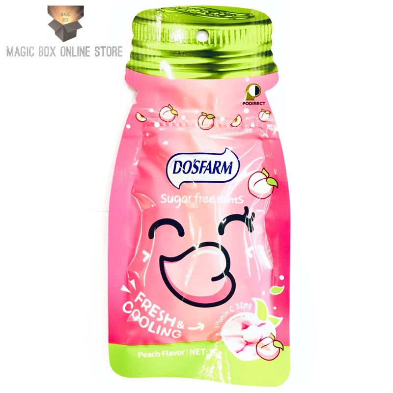 🔥READY STOCK🔥 DOSFARM CANDY SUGAR FREE MINTS PEACH FLAVOR 16G | Shopee ...
