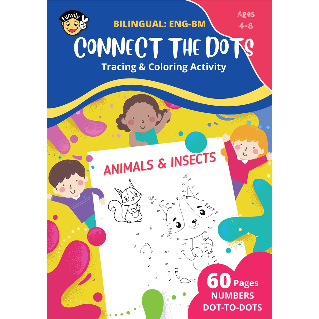 [SOFT COPY] 60 Pages Numbers Dot-To-Dots Printables, Bilingual ENG-BM ...