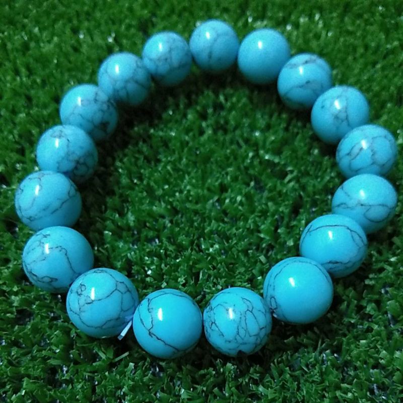 蓝松石手串 12mm+- batu firus berwarna biru . | Shopee Malaysia