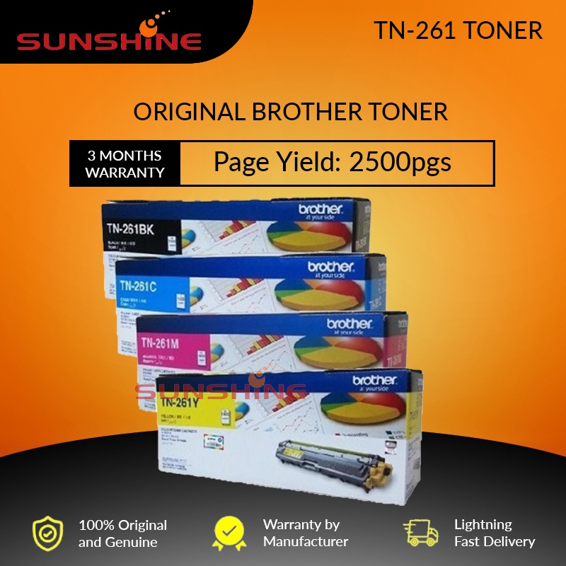 Brother TN-261 Toner Cartridge TN-261BK TN-261C TN-261M TN-261Y ...