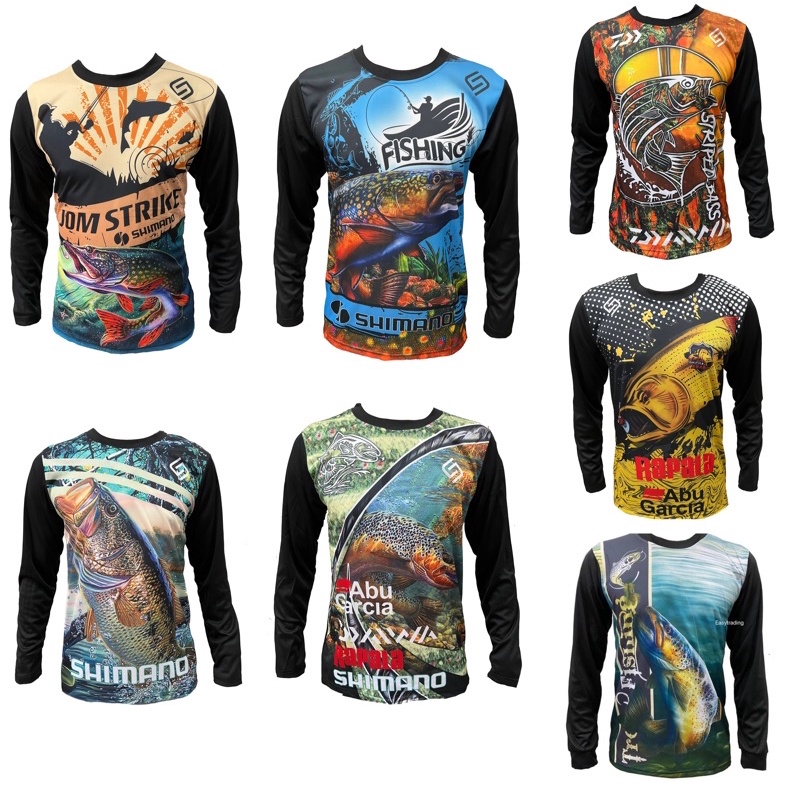 Baju pancing memancing Fishing Jersey Clothing DryFit Material | Shopee ...