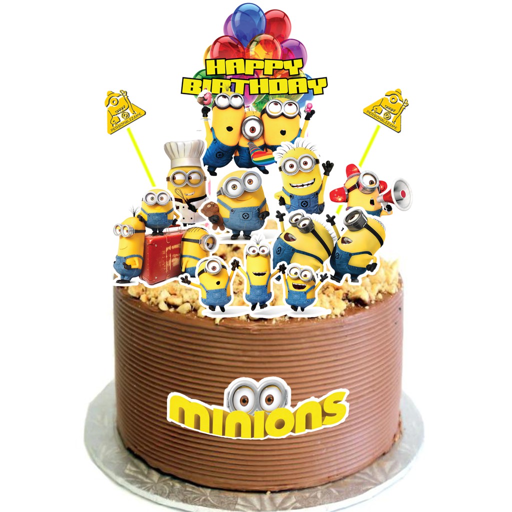 MINION MINIONS High Quality Paper Cake Topper Kek Cake Decor Cupcake ...