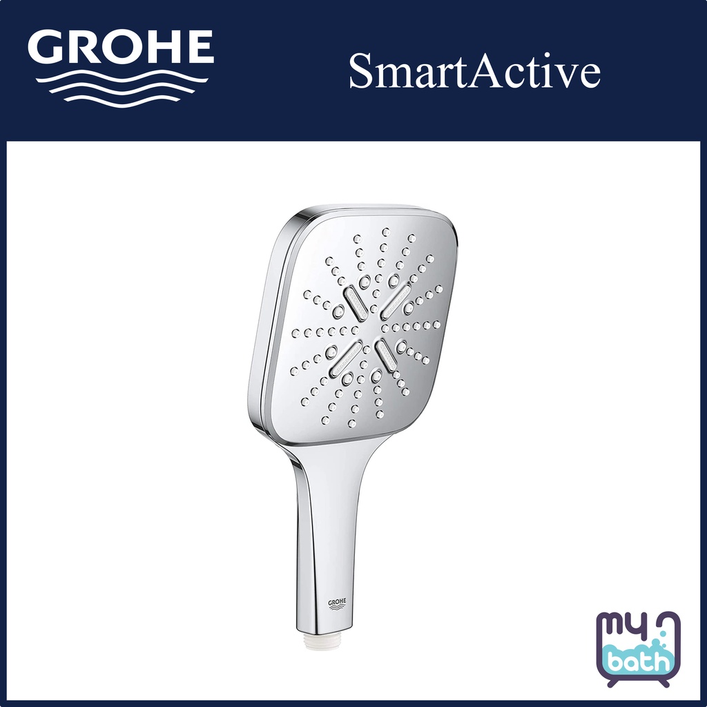 Grohe 26550000 & 26551LS0 SmartActive 130 Cube Hand Shower 3 Sprays ...