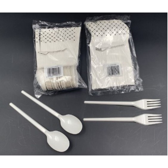 [READY STOCK] Sudu plastic /Spoon or Fork [ 50pcs± ] Long Spoon & Fork ...