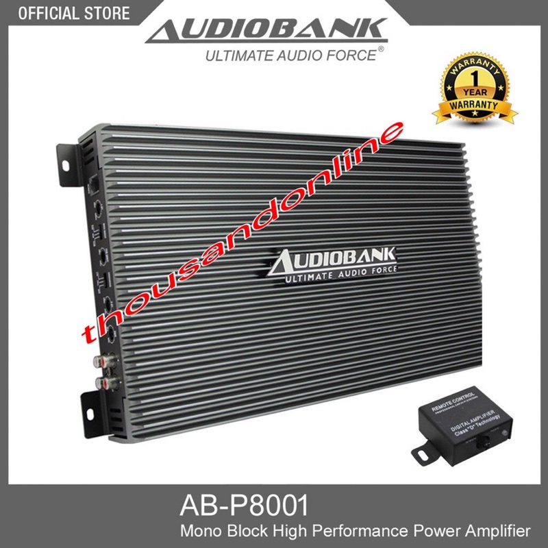 AUDIOBANK CAR AUDIO AB-P8001 MONO BLOCK HIGH PERFORMANCE POWER AMPLIFIER | Shopee Malaysia