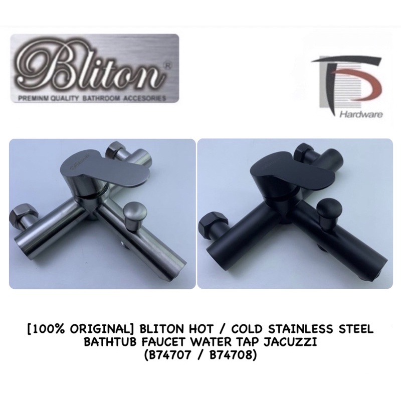 [100% ORIGINAL] BLITON HOT / COLD STAINLESS STEEL BATHTUB FAUCET WATER ...
