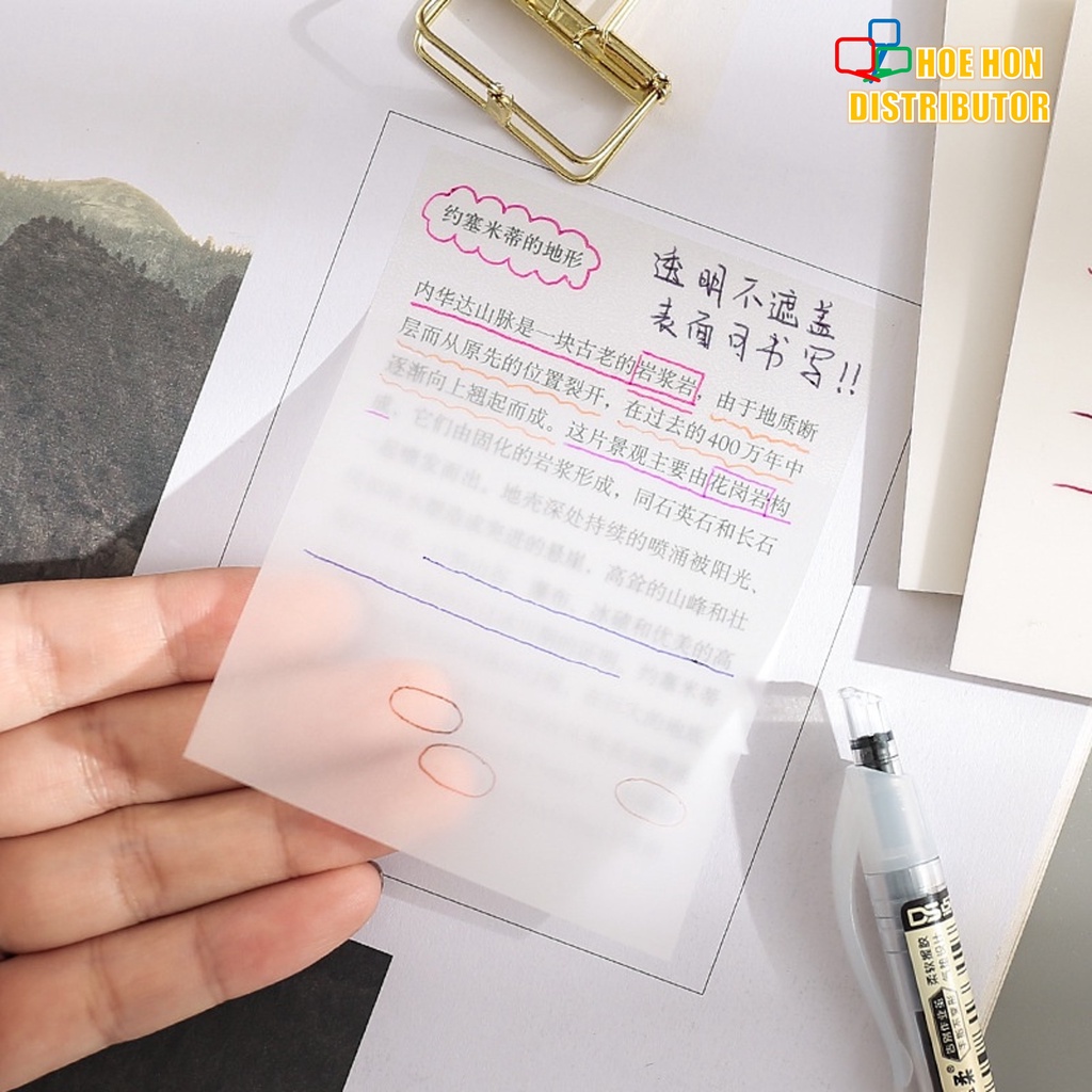 Transparent Tracing Memo Sticker Sticky Notes Pad Pelekat Memo Nota ...