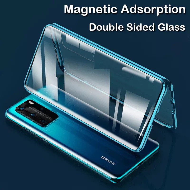 For Redmi Mi K30 K20 K20Pro Note 7 Front and Back Double Side Tempered Glass Casing Magnetic ...