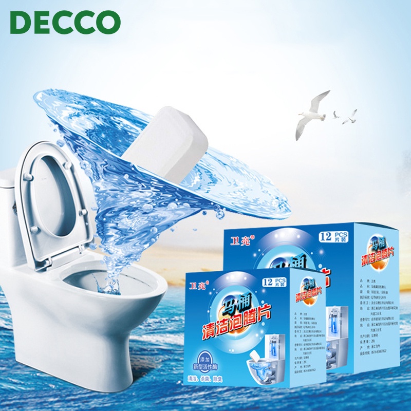 Decco 12pcs Toilet Cleaning Effervescent Tablet Bubble Pill Descaling ...
