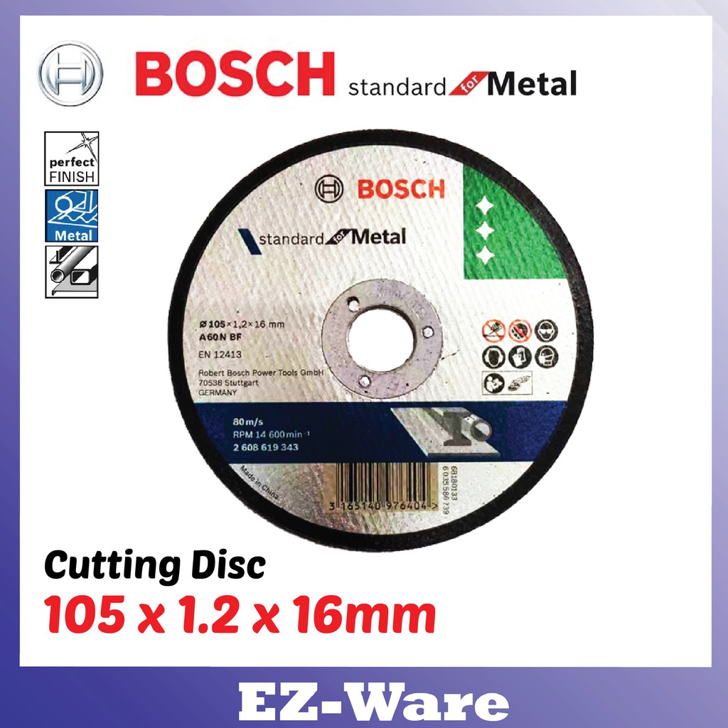 4" BOSCH Metal Cutting Disc 105 x 1.2 x 16mm Mata Potong Besi ...