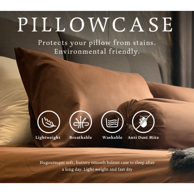 [Ready Stock] High Quality Cotton Pillowcase Plain Colors Envelope ...