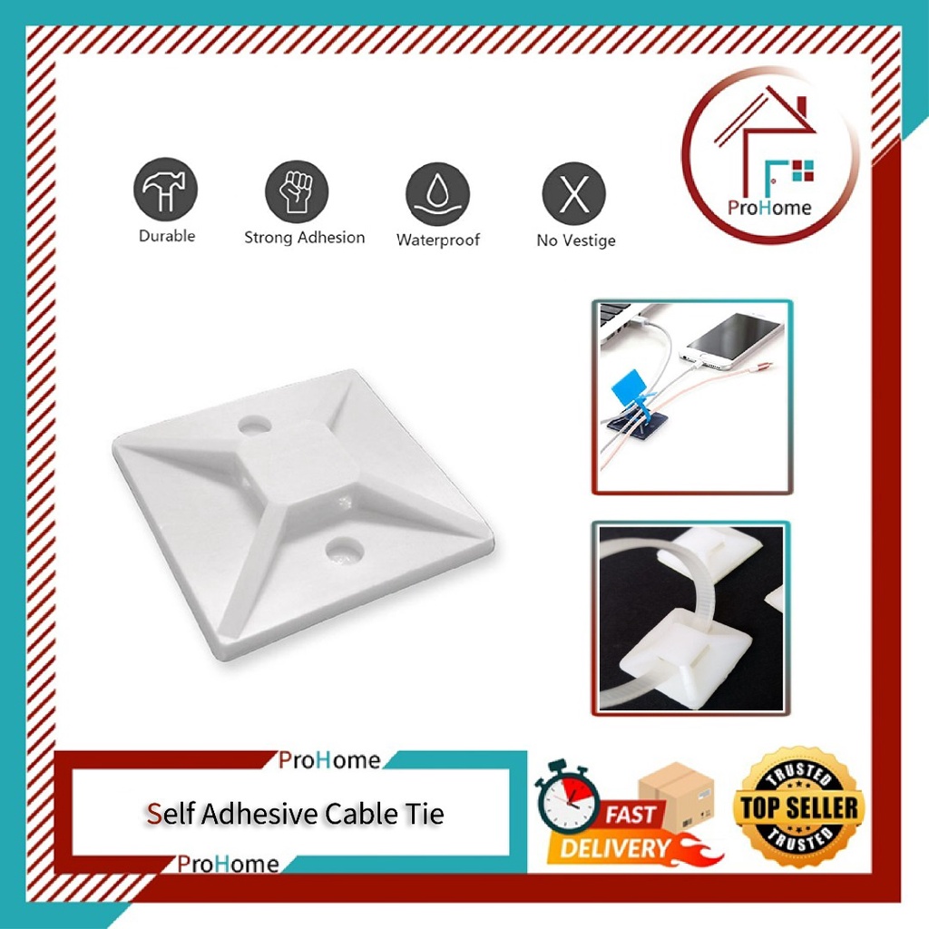 20MM Tie Mount Self Adhesive Stick On Mount For Cable Ties Routing ...