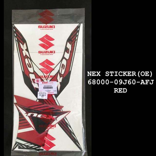 Suzuki NEX Sticker🔥100% ORIGINAL🔥(Red / Green / White ) [68000-09J60 ...