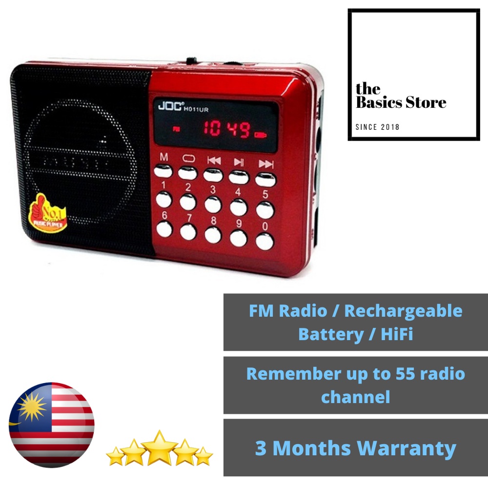 JOC Rechargeable Handheld Digital FM RADIO/MUSIC PLAYER Digital with ...