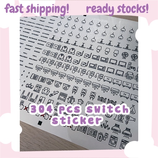304 SWITCH SYMBOL + WORD / SWITCH LABELLING / STICKER SUIS LABEL ...