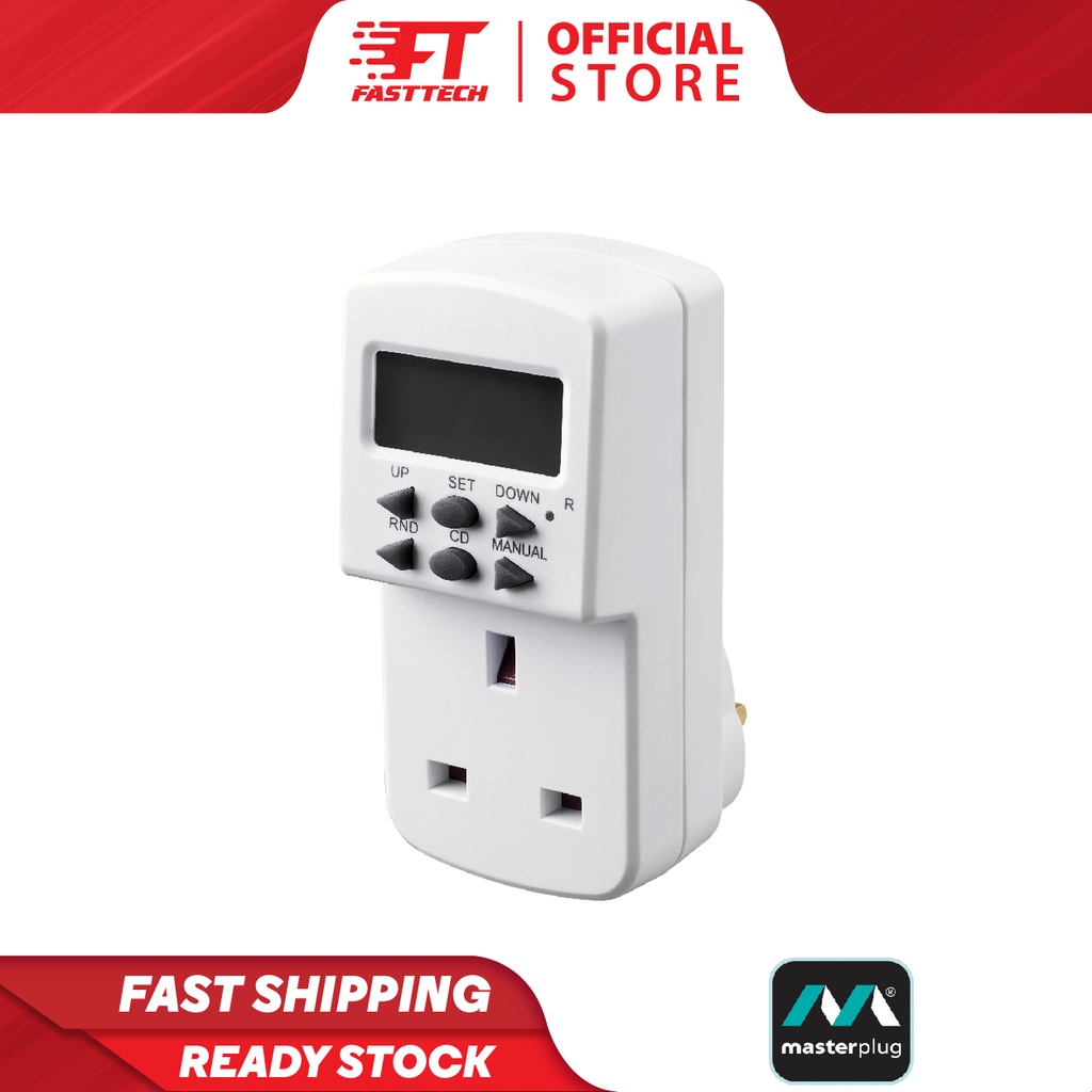 Masterplug Programmable Electronic Timer TES7-MPA with Time Display ...
