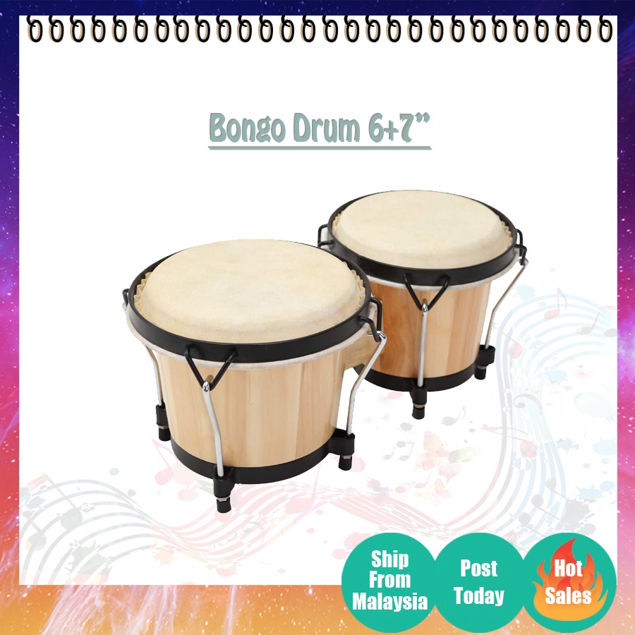 Bongo 6" + 7 Alat Muzik Percussion Nasyid Performance -BOBBS610NW ...