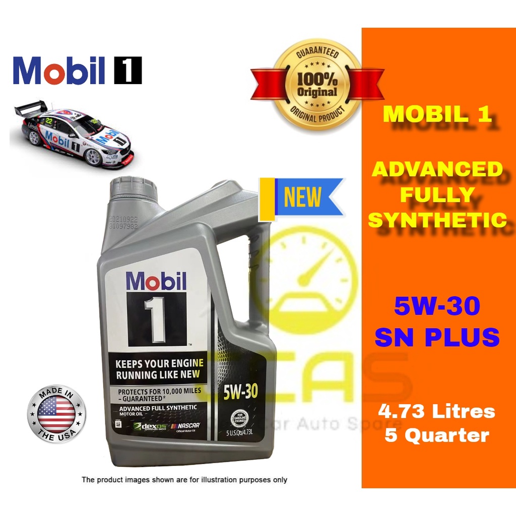 100% ORIGINAL Mobil 1 Advanced Fully Synthetic Dexos 5W30 5W-30 SN Plus ...