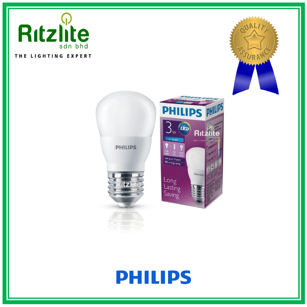 PHILIPS LED BULB 3W 6500K (Cool Daylight) (E27) | Shopee Malaysia