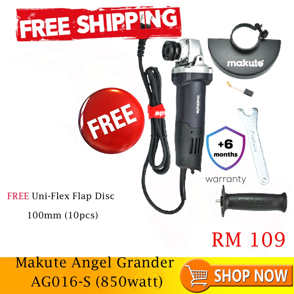 850W Makute Angel Grander AG016-S + 10 PCS Uni-Flex Flap Disc 100mm ...
