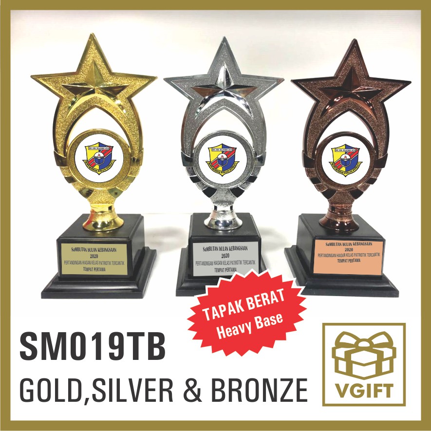 PLASTIC TROPHY SM 019TB + LABEL + LOGO ( HADIAH SUKAN DAN HADIAH ...