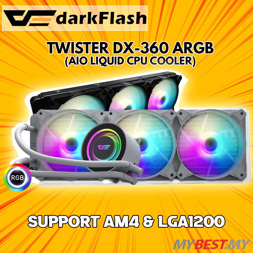 AIGO DARKFLASH TWISTER DX-240 / DX-360 ARGB ALL IN ONE LIQUID COOLER DX-240 / DX-360 | Shopee ...