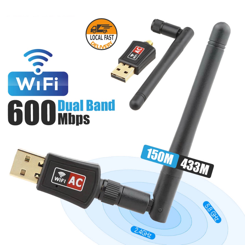 WiFi USB Adapter Dual Band 5GHz/2.4GHz Wireless Network Card WiFi Receiver Ethernet LAN for PC ...