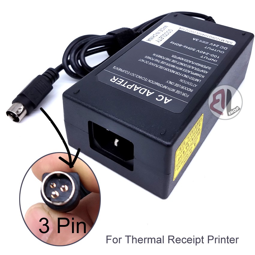 Highest Quality 24V 3A 3 Pin Power Adapter For Thermal Receipt Printer ...