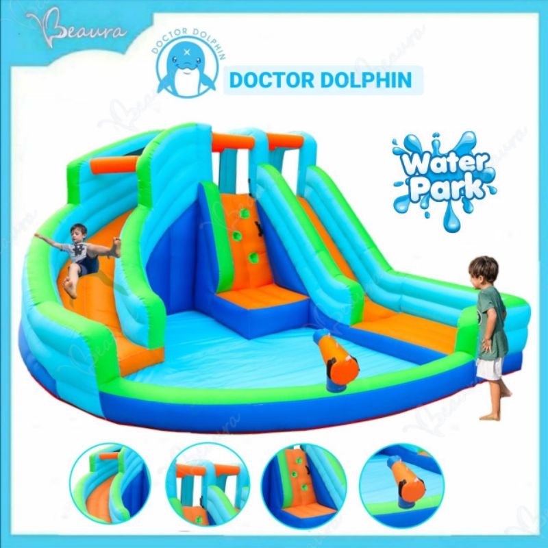 🔥Doctor Dolphin Waterpark Castle Double Slide Bouncer 73002 Swimming ...