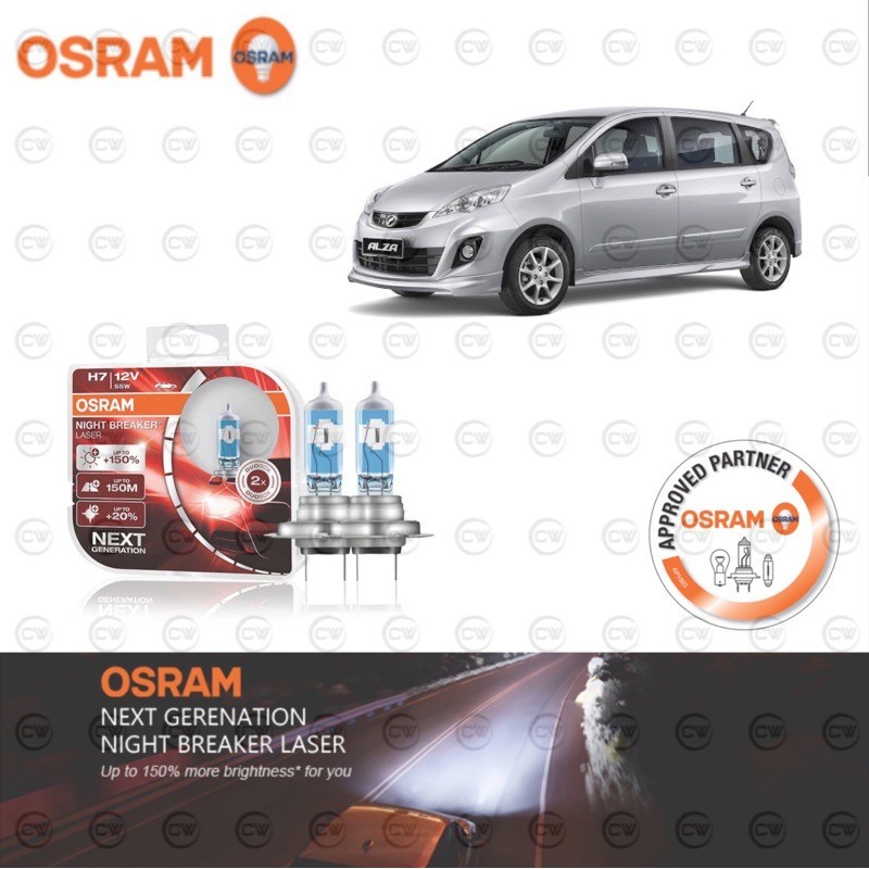 OSRAM NBL H7 Headlight Bulb for Perodua Alza (2009 - Present) | Shopee ...