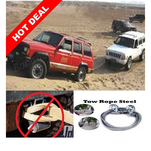 Emergency Rescue Wire Tow Rope Stainless Steel Car Truck SUV Vehicle ...