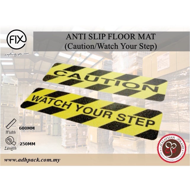 Anti-Slip Floor Mat "CAUTION" / "WATCH YOUR STEP" 600MM x 250MM ...
