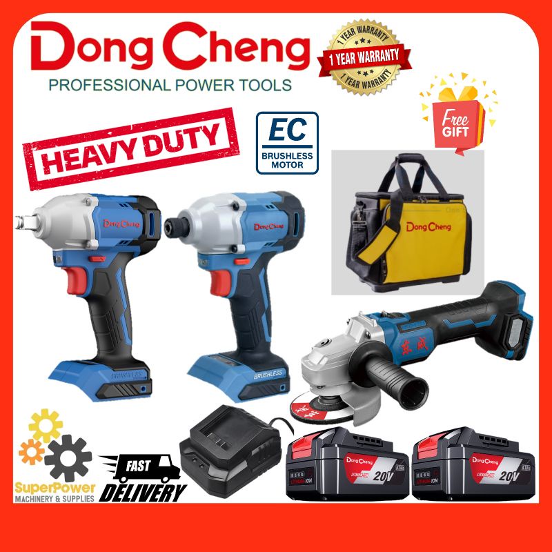 Dong Cheng 20v Cordless Power Tools Iron Pack Mega Combo Set Shopee