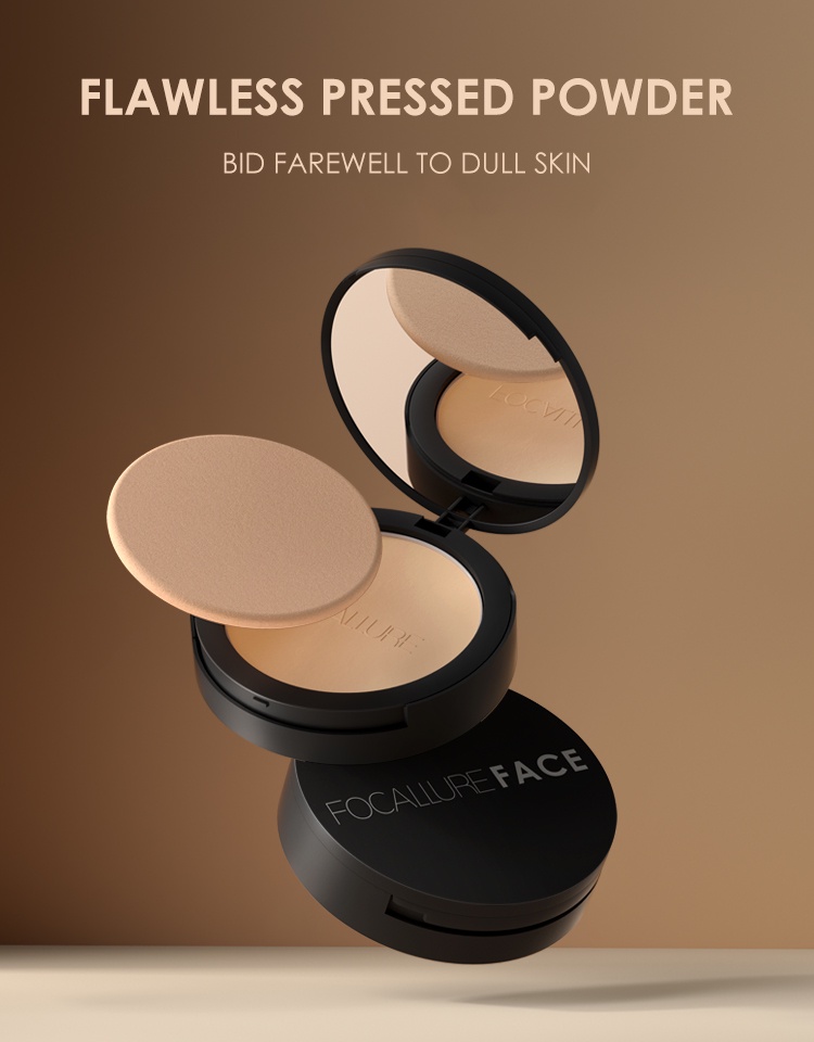 FOCALLURE 7 Colors Oil Control Pressed Powder Matte with Sponge Setting ...
