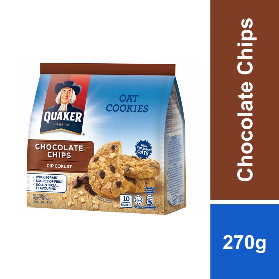 Quaker Oat Cookies Choco Chips 250g | Shopee Malaysia