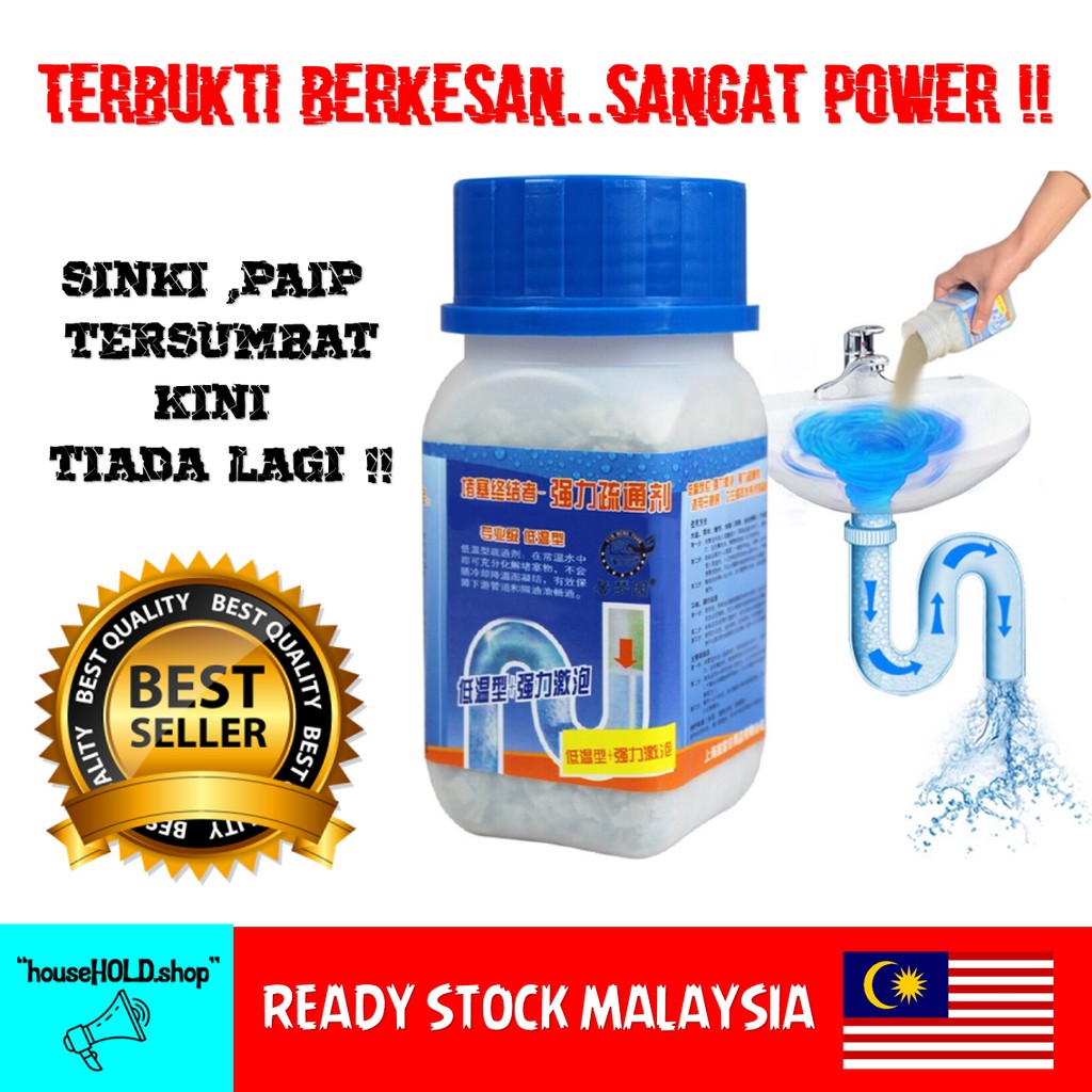 BERKESAN. Soda Cleaner Powder Sink Tersumbat Drain Remover Pipe Cleaner ...