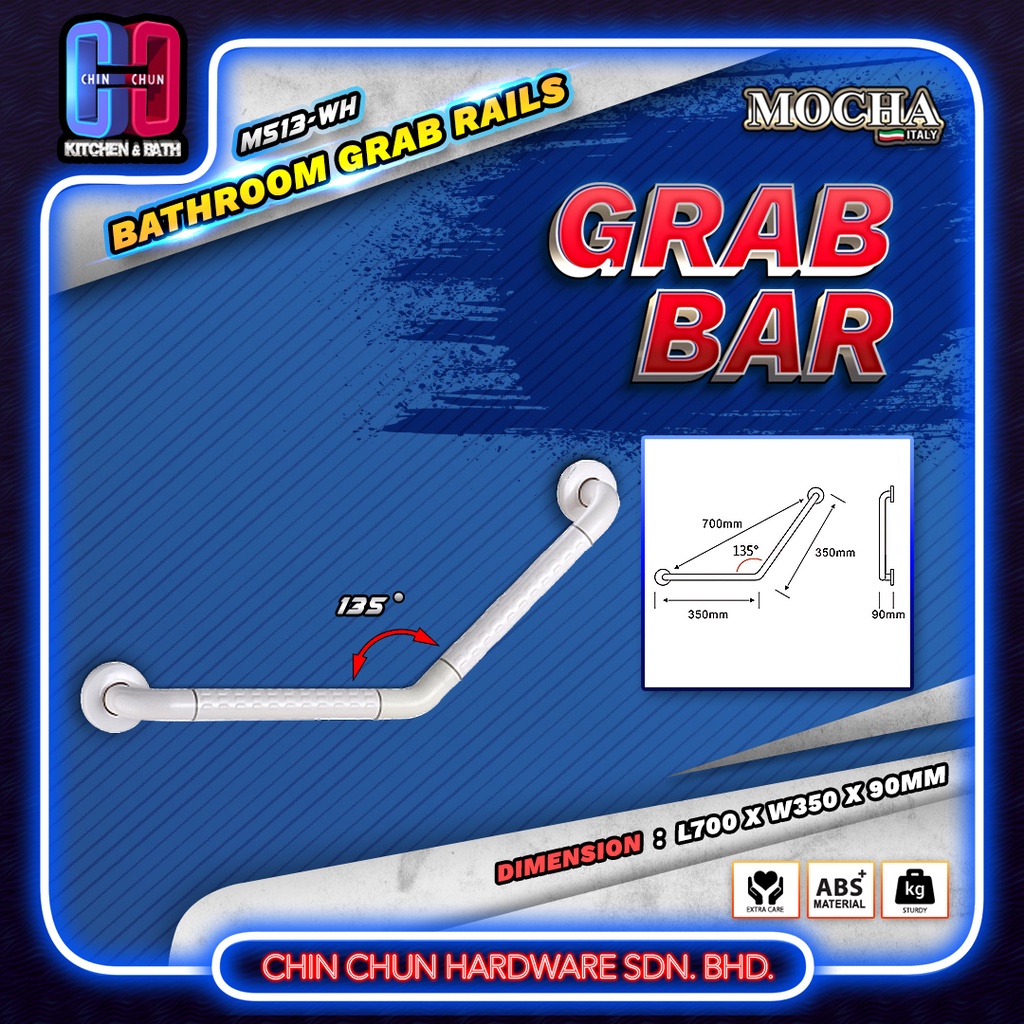 MOCHA Angle Grab Bar | Stainless Steel Toilet Grab | For OKU, Old ...