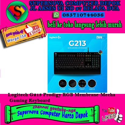 Logitech G213 Prodigy RGB Membrane-Mecha Gaming Keyboard | Shopee Malaysia