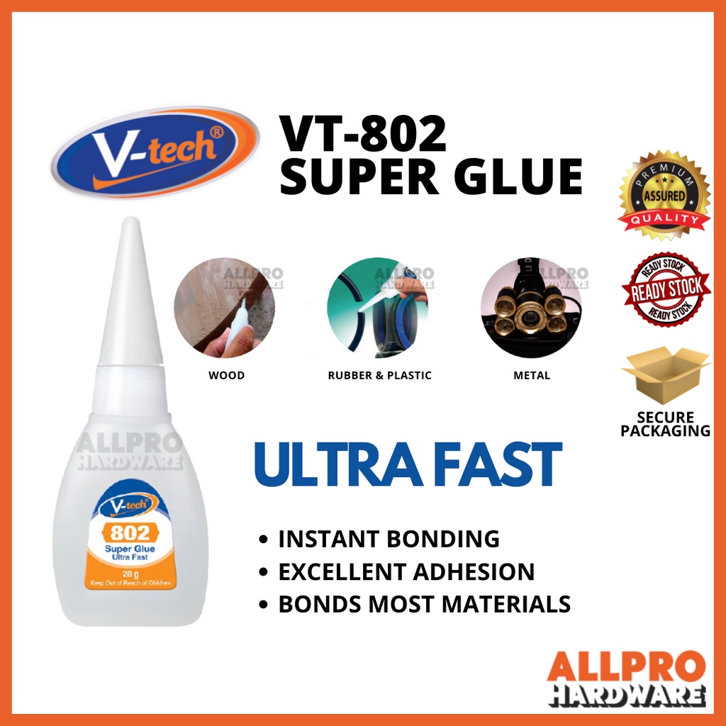VT-802 Vtech Super Glue Ultra Fast Strong Heavy Duty Elephant Gam ...