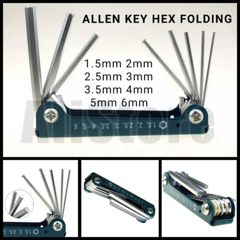 ALi 8PCS Allen Key Folding Hex Wrench Set Allen Key Hexagon Repair Car ...